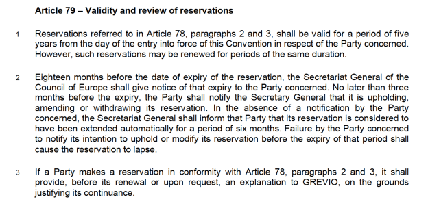 Article 79 – Validity and review of reservations – dainis w michel
